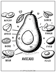 20 Printable Avocado Coloring Pages - FREE Download