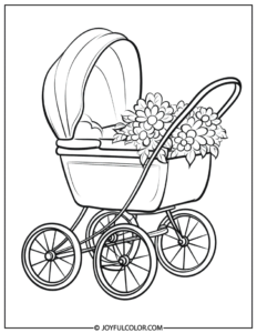 20 FREE Printable Baby Stroller Coloring Pages for Kids
