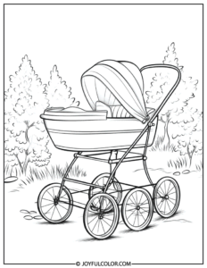 20 FREE Printable Baby Stroller Coloring Pages for Kids