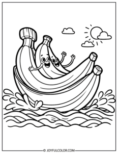 20 Cute Banana Coloring Pages Printable for FREE Download
