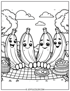 20 Cute Banana Coloring Pages Printable for FREE Download