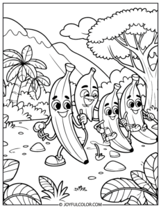 20 Cute Banana Coloring Pages Printable for FREE Download