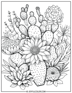 FREE Printable Floral Cactus Coloring Pages for All Ages!