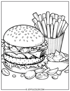 Printable Burger Coloring Pages For All Ages [FREE Download]
