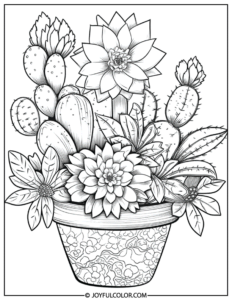 FREE Printable Floral Cactus Coloring Pages for All Ages!