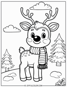 20 Cute Reindeer Coloring Pages Printable for FREE Download