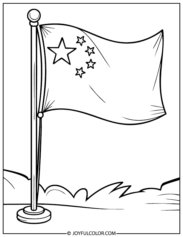 Chinese Flag Coloring Page - FREE Printable Coloring Sheet!