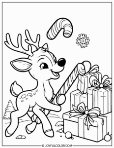 20 Cute Reindeer Coloring Pages Printable for FREE Download