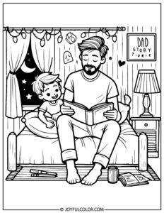 Happy Father's Day Coloring Pages for Kids - FREE PDF DOWNLOAD