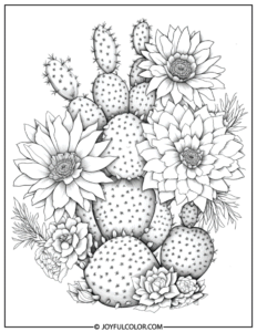 FREE Printable Floral Cactus Coloring Pages for All Ages!