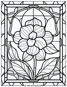 20 FREE Stained Glass Flower Coloring Pages – Download & Print!
