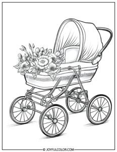 20 FREE Printable Baby Stroller Coloring Pages for Kids