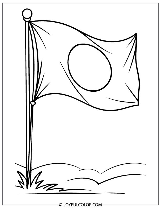 Japan Flag Colouring Page - Free Printable Template for Children