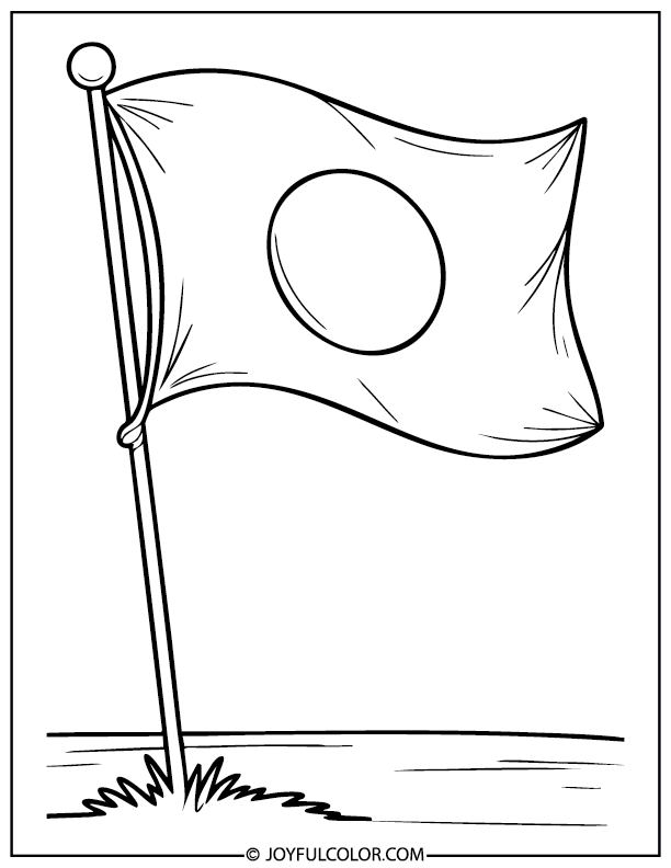 Japan Flag Colouring Page - Free Printable Template for Children