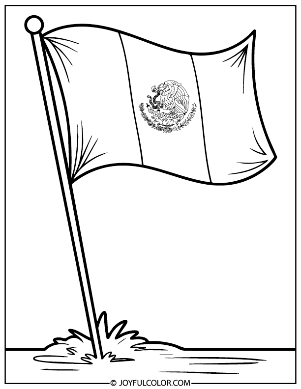 Mexico Flag Coloring Page - Easy Print & Download