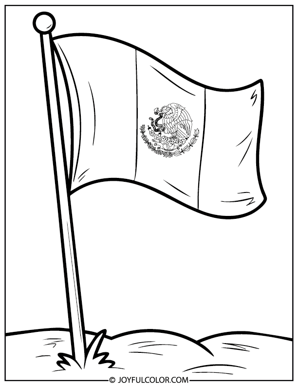Mexico Flag Coloring Page - Easy Print & Download