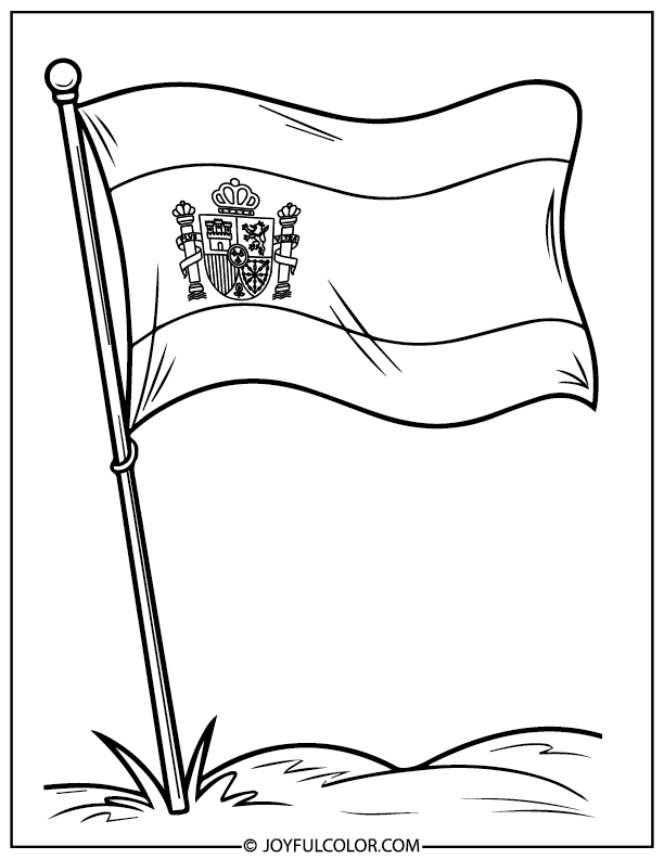 Spain Flag Coloring Page – FREE Printable Coloring Sheet!