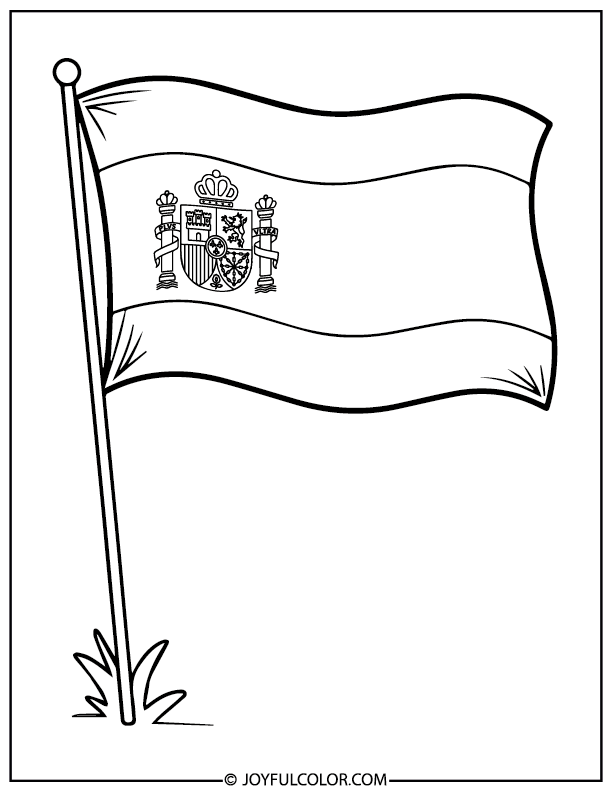 Spain Flag Coloring Page – FREE Printable Coloring Sheet!