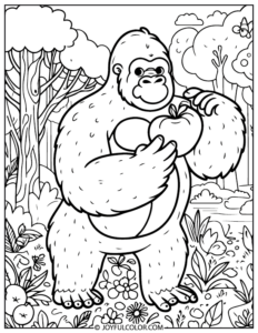 20 Gorilla Coloring Pages FREE PDF Printable
