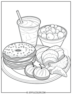 FREE Printable Snacks Coloring Pages for Kids and Adults