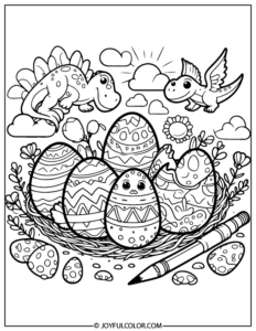 Printable Dinosaur Eggs Coloring Pages For FREE Download