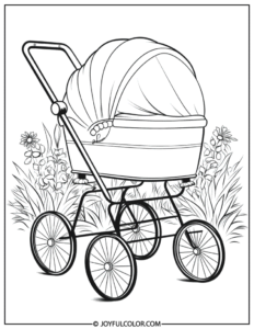 20 FREE Printable Baby Stroller Coloring Pages for Kids