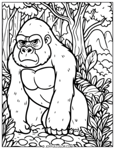 20 Gorilla Coloring Pages FREE PDF Printable