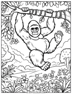 20 Gorilla Coloring Pages FREE PDF Printable
