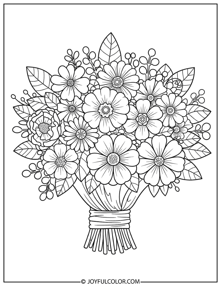 45+ Flower Bouquet Coloring Pages – FREE Printable Sheets!