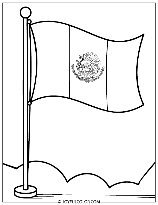Mexico Flag Coloring Page - Easy Print & Download