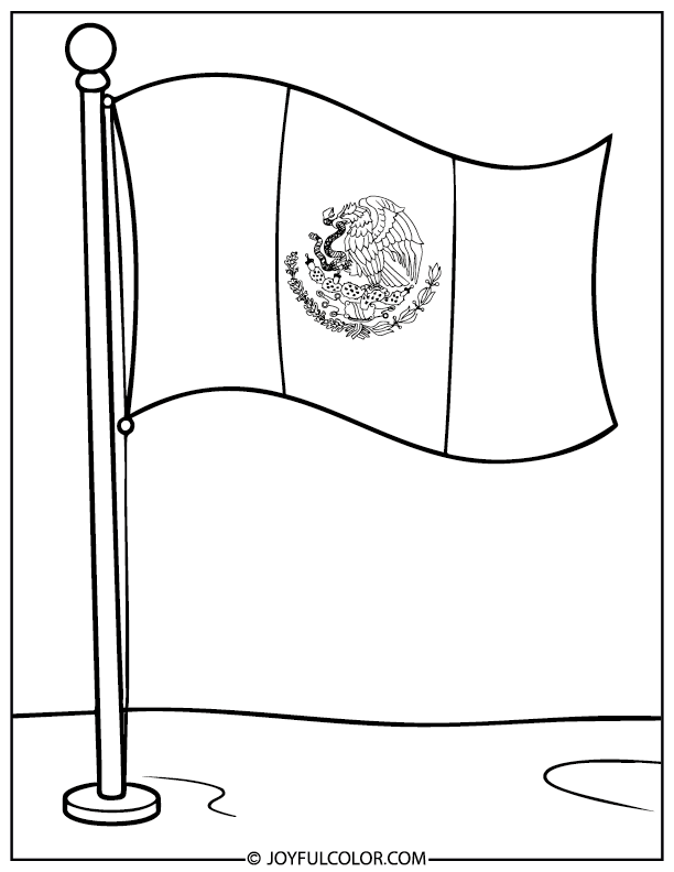 Mexico Flag Coloring Page - Easy Print & Download