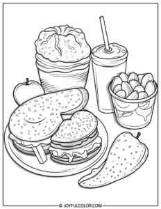 FREE Printable Snacks Coloring Pages for Kids and Adults