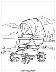 20 FREE Printable Baby Stroller Coloring Pages for Kids