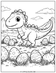 Printable Dinosaur Eggs Coloring Pages For FREE Download