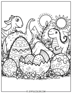 Printable Dinosaur Eggs Coloring Pages For FREE Download