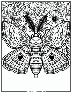 20 Printable Moth Coloring Pages Free for Kids and Adults