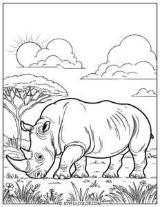 20 Amazing Rhino Coloring Pages FREE PDF Printable
