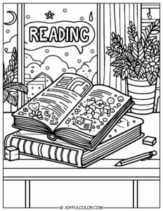 16 FREE Unique Printable Reading Coloring Pages for All Ages