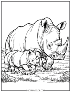 20 Amazing Rhino Coloring Pages FREE PDF Printable