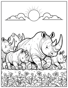 20 Amazing Rhino Coloring Pages FREE PDF Printable