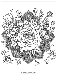 Printable Rose Coloring Pages All Ages! (FREE Download)