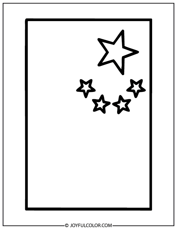Chinese Flag Coloring Page - FREE Printable Coloring Sheet!