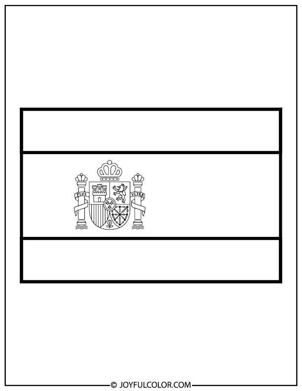 Spain Flag Coloring Page – FREE Printable Coloring Sheet!