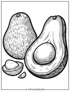 20 Printable Avocado Coloring Pages - FREE Download