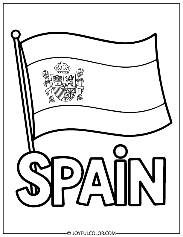 Spain Flag Coloring Page – FREE Printable Coloring Sheet!