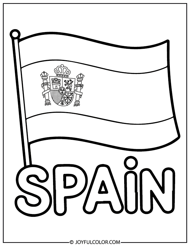 Spain Flag Coloring Page – FREE Printable Coloring Sheet!