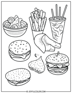 FREE Printable Snacks Coloring Pages for Kids and Adults