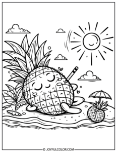 20 Pineapple Coloring Page Printable for FREE Download