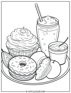 FREE Printable Snacks Coloring Pages for Kids and Adults
