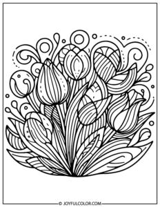 20 Tulip Coloring Pages Printable for FREE Download